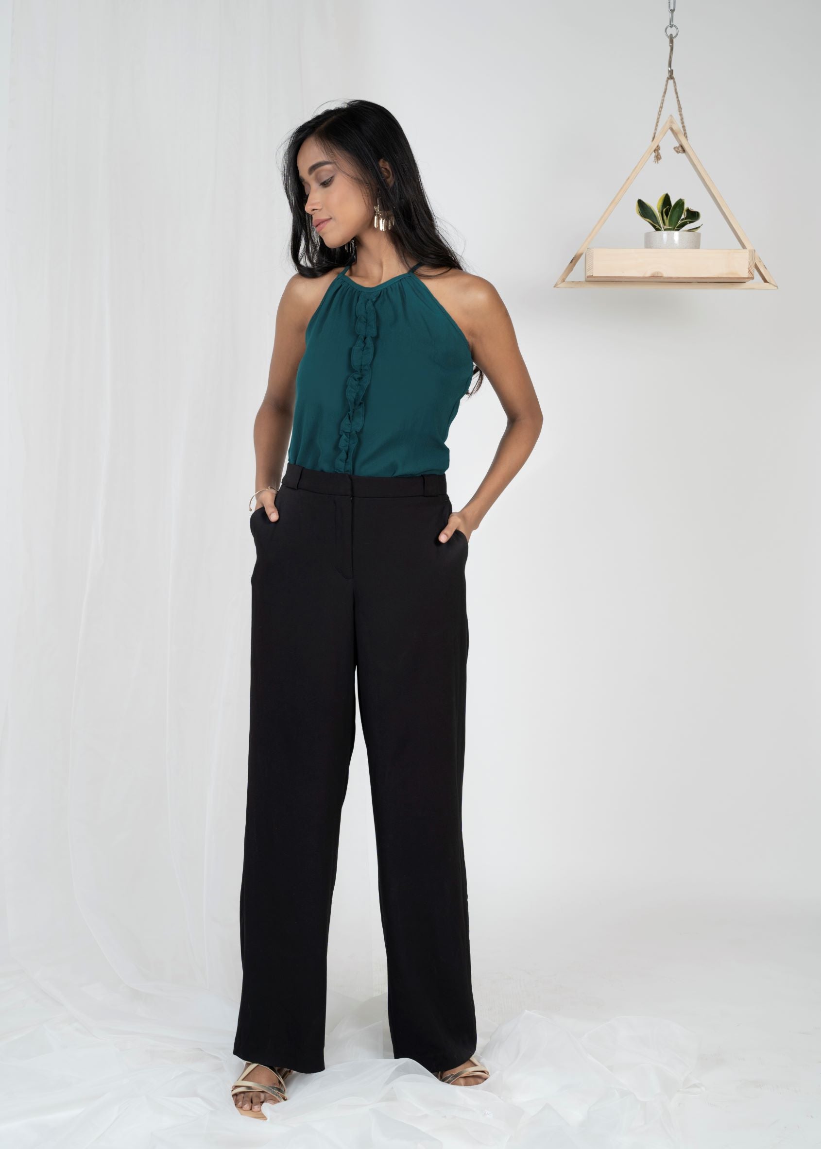 Dark Teal Boss Lady Top – XOXO Cherry